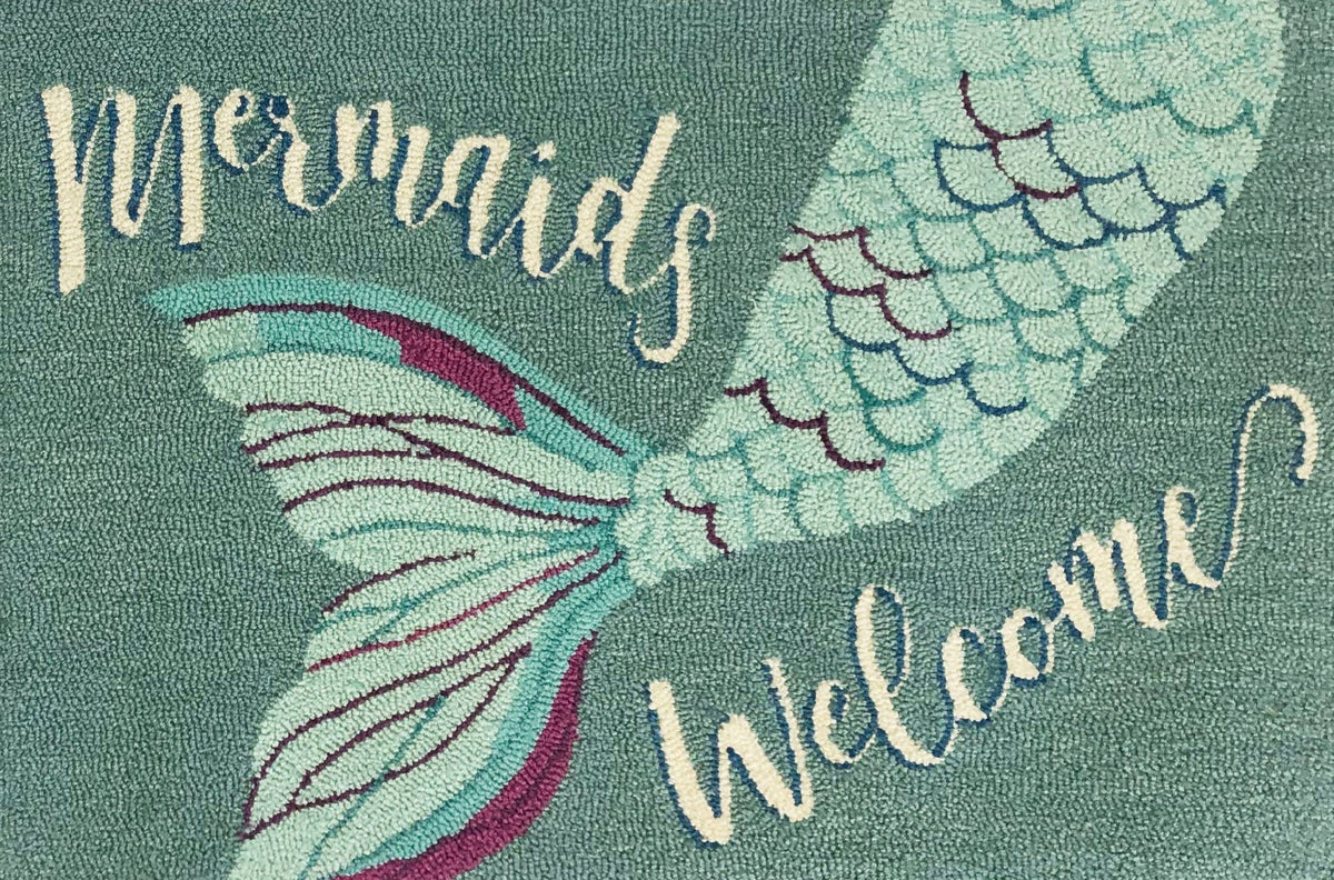 Mermaids Welcome Aqua Indoor/Outdoor Rug – The Rug Market